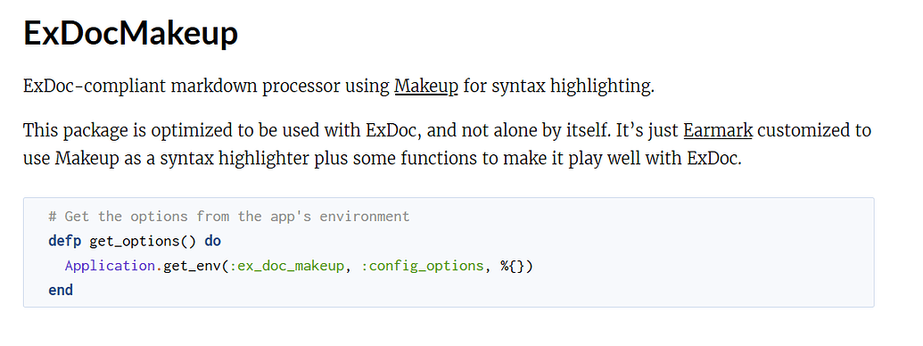 ExDocMakeup - ExDoc + Makeup syntax highlighting - Libraries - Elixir ... ExDocMakeup - ExDoc + Makeup syntax highlighting - Libraries - Elixir ...