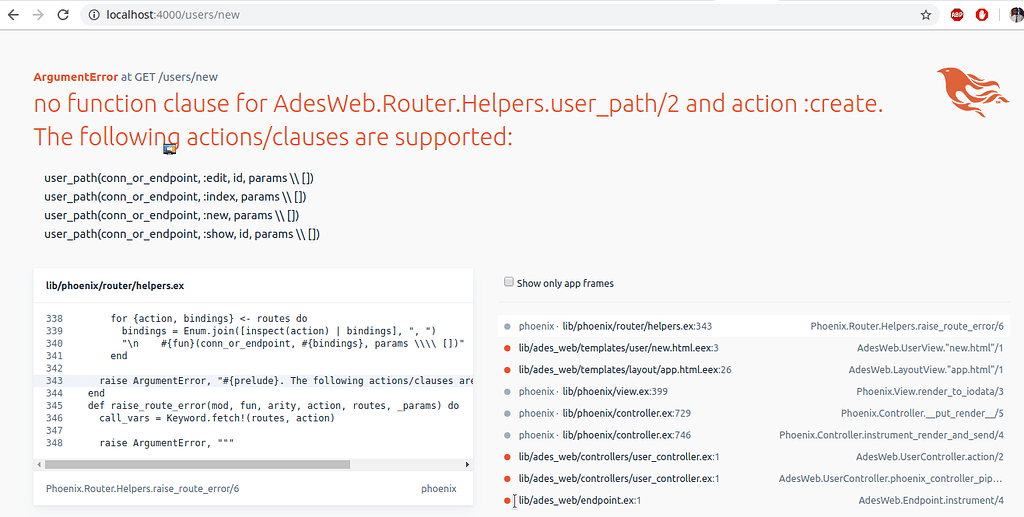 No function clause for AdesWeb.Router.Helpers.user_path/2 and action : - Questions / Help ...
