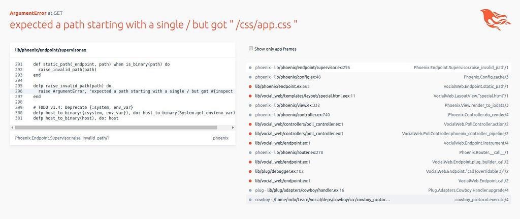 What is this error? (expected a path starting with a single / but got " /css/app.css ...