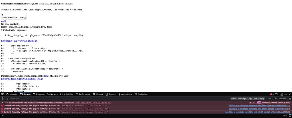 Strict CSP is causing error page to become non functional! - Questions / Help - Elixir ...