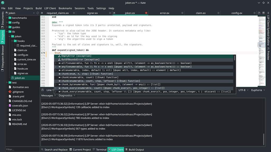Elixir Editing On Kdes Kate Editor With Elixir Ls Integration Chat Discussions Elixir 