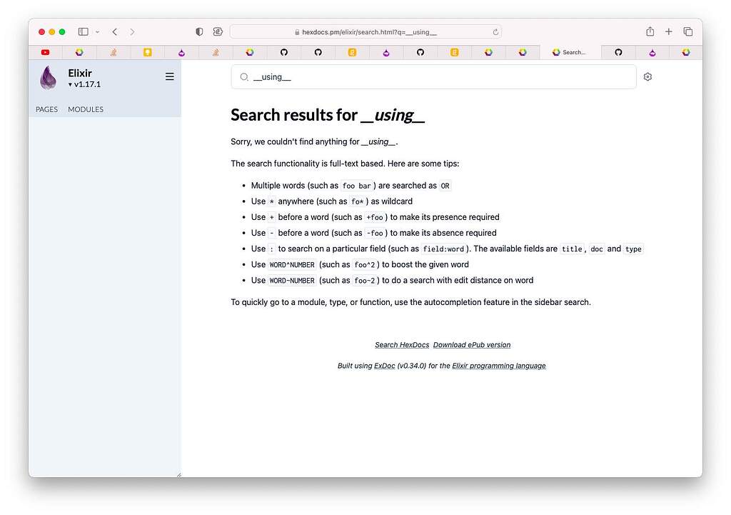 Elixir hexdocs doesn't find expected results for some searches - Questions / Help - Elixir ...
