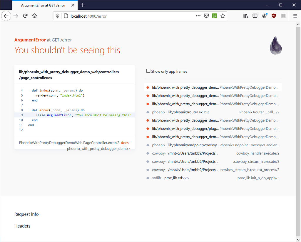 Syntax Highlighting For Code In The Phoenix Plug Debugger Libraries Elixir Programming