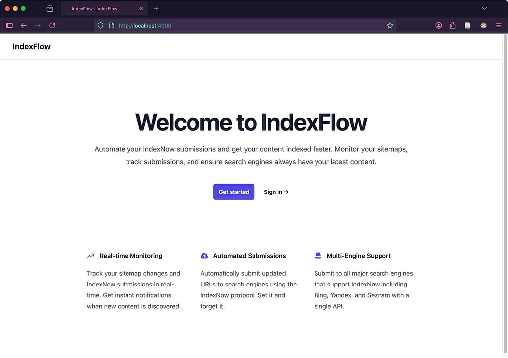 My first LiveView app, "IndexFlow" - Automatic IndexNow site submissions - Chat / Discussions ...