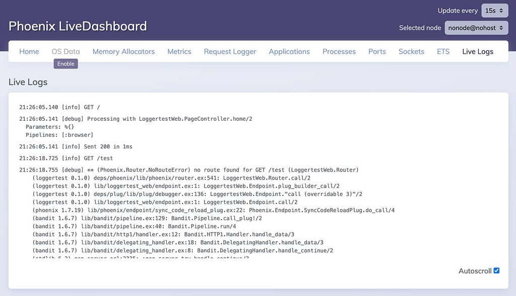 LiveDashboard Logger: See logs from across your cluster in Phoenix Live Dashboard - Seeking ...