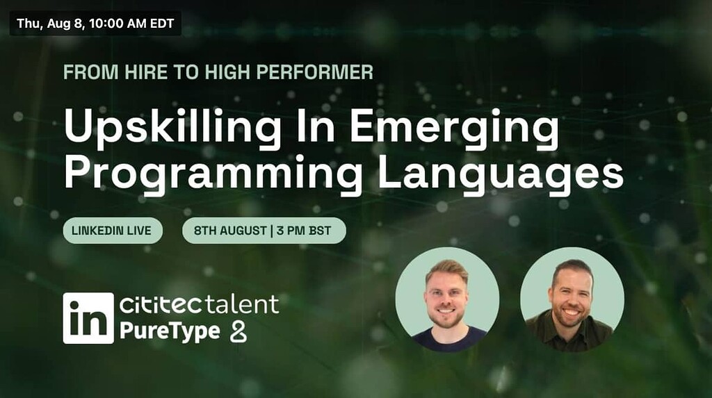 2024/08/08 - Upskilling in Emerging Programming Languages - Online (LinkedIn) - Events List ...