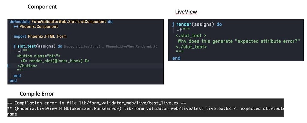Why "expected attribute" compile error w/slot? - Questions / Help - Elixir Programming Language ...