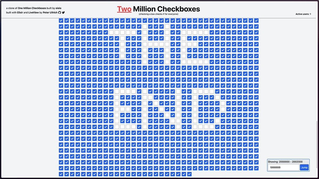 Two Million Checkboxes A Liveview Clone Of Chat Discussions
