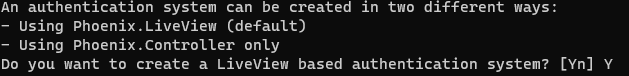Choosing Second Option Of Creating User Authentication Questions Help Elixir Programming
